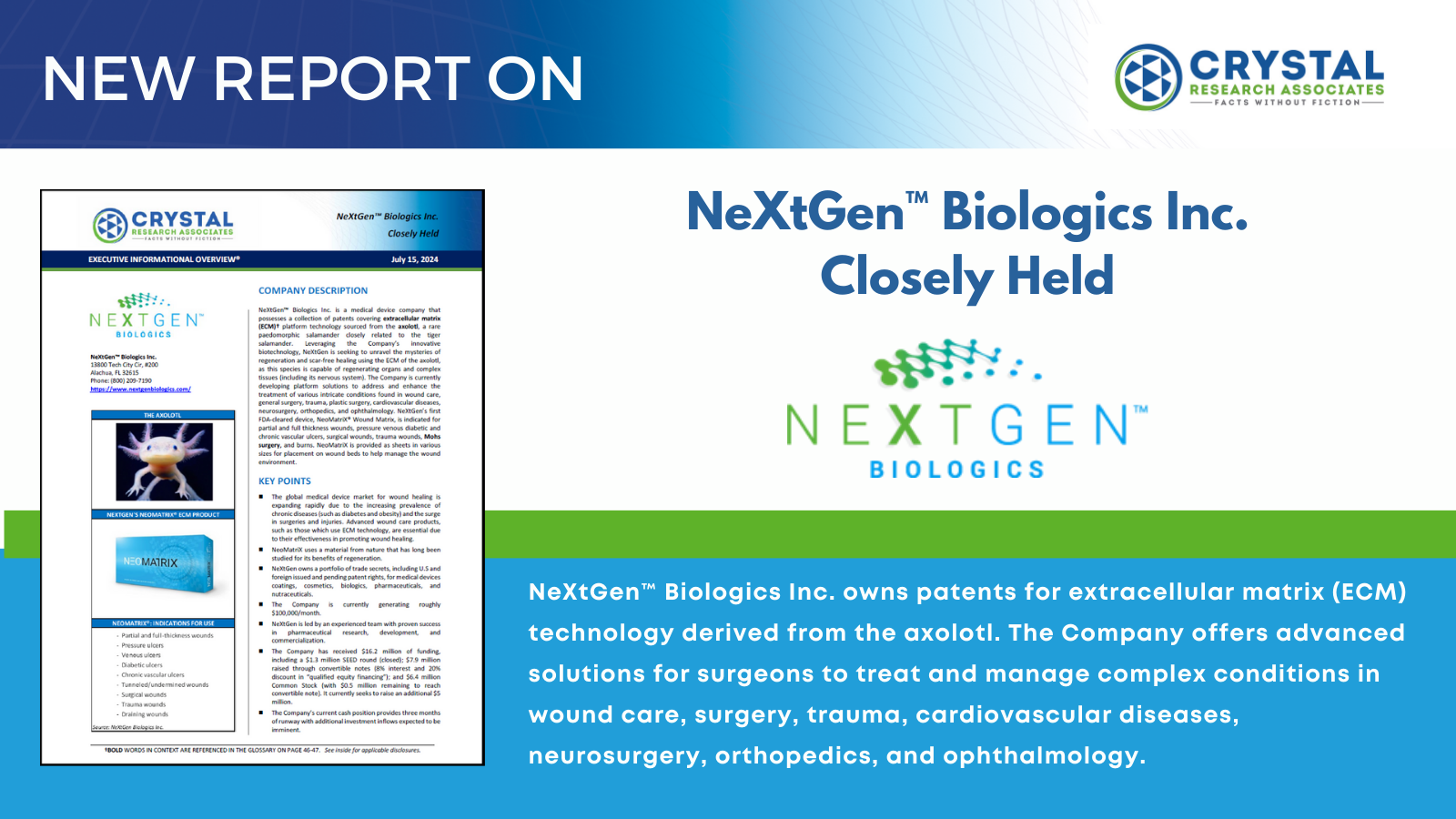 NeXtGen Biologics Inc. | Independent Equity Research | Crystal Research ...